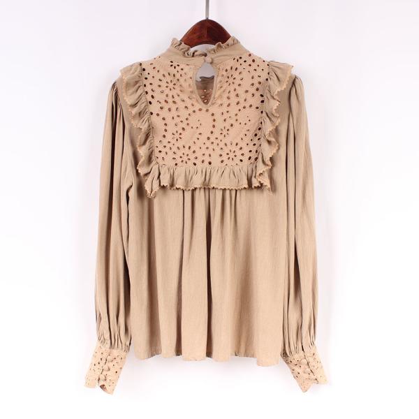 Quality Embroidery Trims Tencel Rayon White Women Blouse for sale