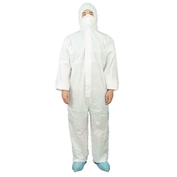 Quality High Breathability Type5/6 Anti Static SMS Coverall With 2 Pcs Hood Elasticated for sale