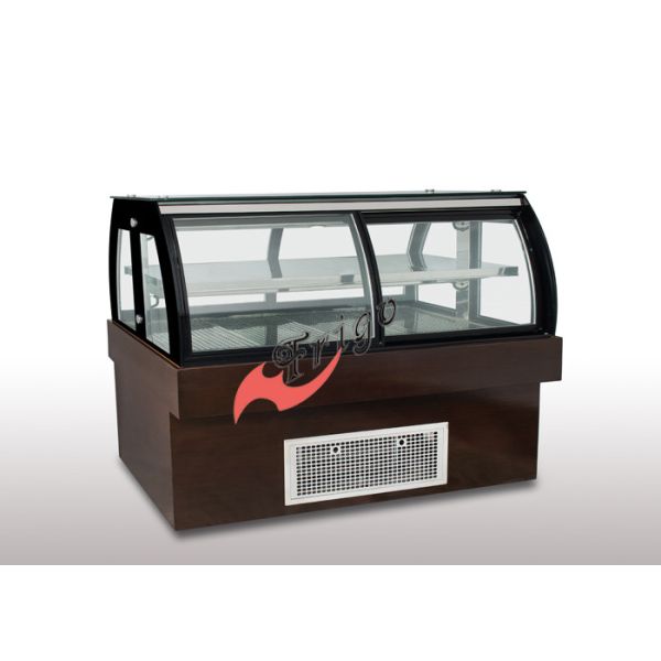 Quality Two Sliding Door Open Display Cases / LED Light Static Cooling Open Fridge Display for sale