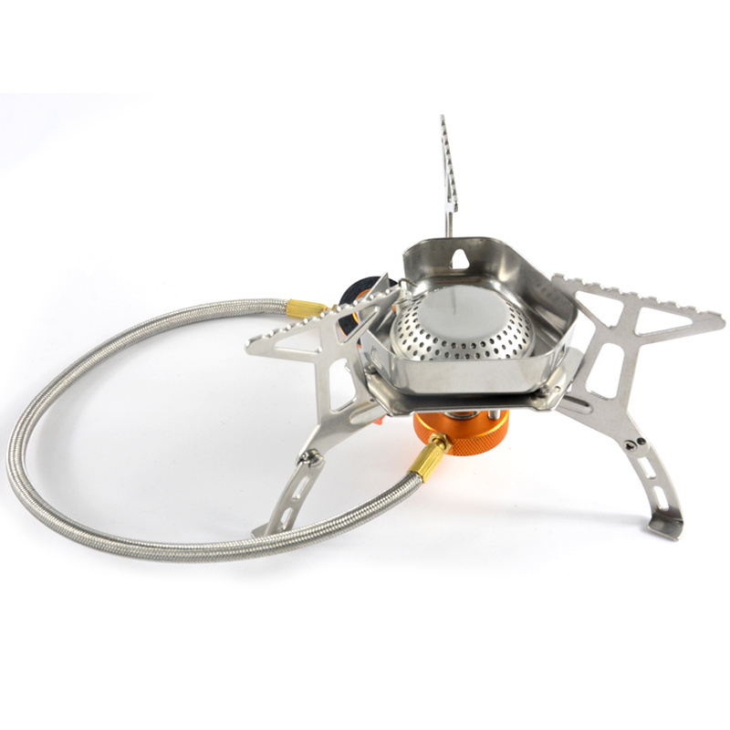 Stainless Steel Windproof Camping Gas Stove Folding Portable Mini Gas Stove