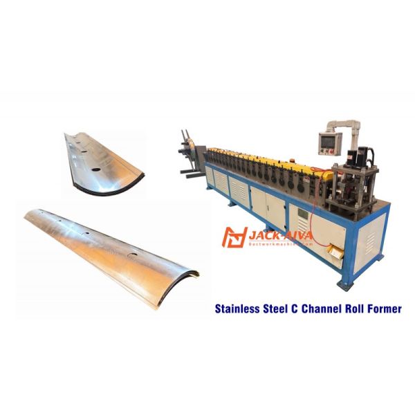 Quality HVAC Fire Damper Roll Forming Machine | Stainless Steel C Channel Production Line for sale