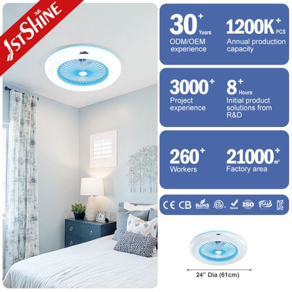 Quality Copper Motor 220V Bedroom Ceiling Fan Light 24 Inch With Box Fan for sale