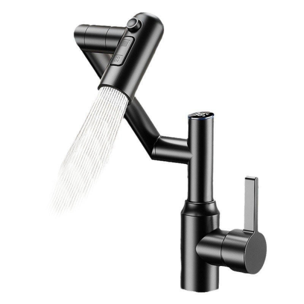 Quality Modern 304 stainless steel single-hole installation kitchen and bathroom faucet, cold and hot dual-purpose ceramic basin faucet, electric faucet for sale