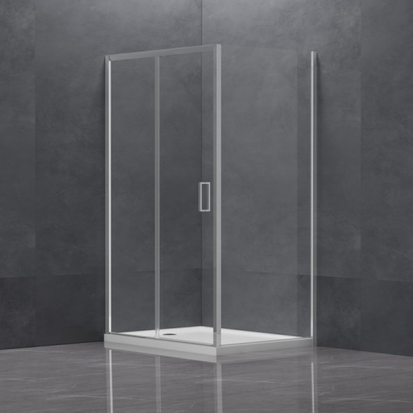 Quality Vertical Handle Direction Shower Enclosure with Single Sliding Door Tempered Glass for sale
