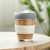 Quality 1-Piece Customized Logo Borosilicate Insulated Coffee Cup Tumbler for Water for sale