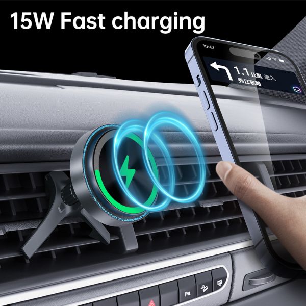 Quality Wireless Magsafe Car Charger Convenient Phone Holder Easy Installation for sale