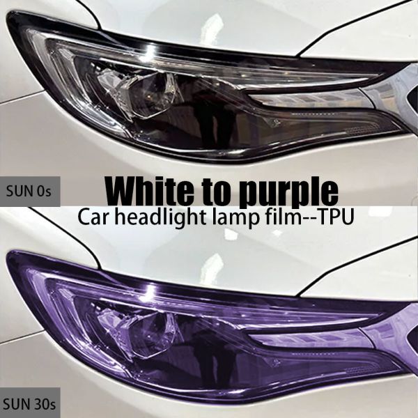Quality TPU Car Lamp Film Self Healing Protective White To Purple Color 0.3*15m for sale