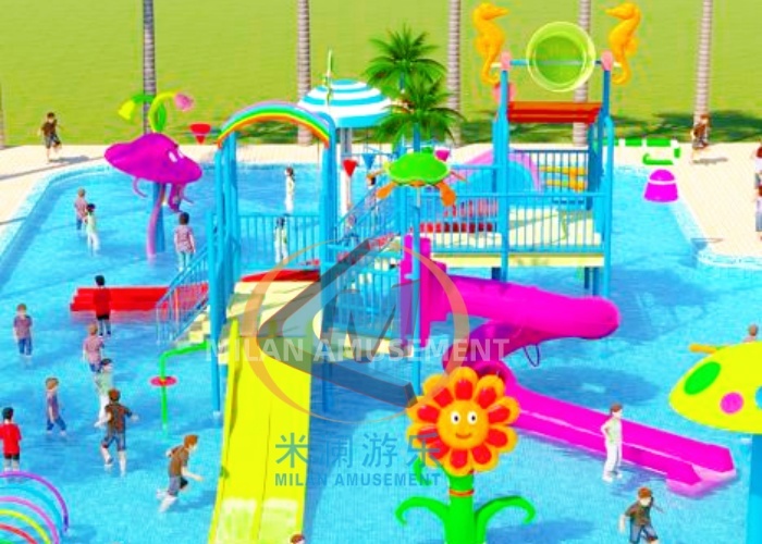 Quality Colorful Water Play Structures Water House For Kids Play Pool In Amusement Park for sale