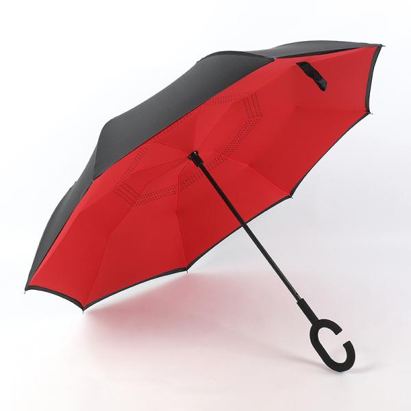 Quality Advertising Umbrella with C-Shaped Handle Anti-UV Waterproof Reverse Straight for sale