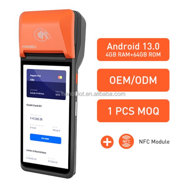 Quality Hanbu Handheld POS Terminal Android 12 8-Core 3GB RAM 6400mAh Battery for sale
