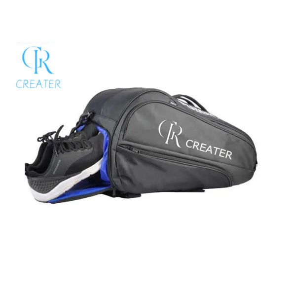 Quality Polyester Pickleball Racket Bag Big Capacity Black With Shoes Wareh Ouse for sale