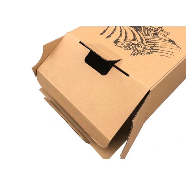 Quality Biodegradable Brown Wine Gift Box Packaging / Three Bottle Wine Gift Box for sale