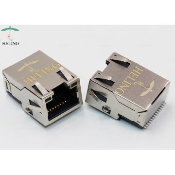 Quality Offset / Overhangs PCB Magnetic RJ45 Jack SMT With EMI Finger Side Entry for sale