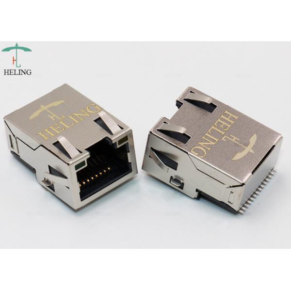 Quality Offset / Overhangs PCB Magnetic RJ45 Jack SMT With EMI Finger Side Entry for sale