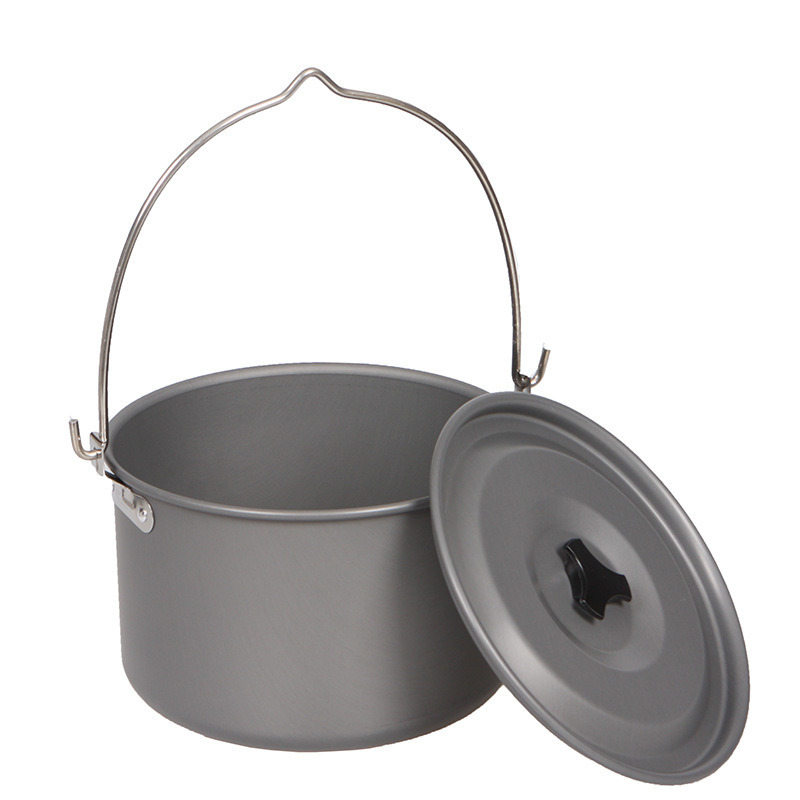 Outdoor Camping Cookware Set Non-Stick Aluminum Picnic Hanging Cooking Pot