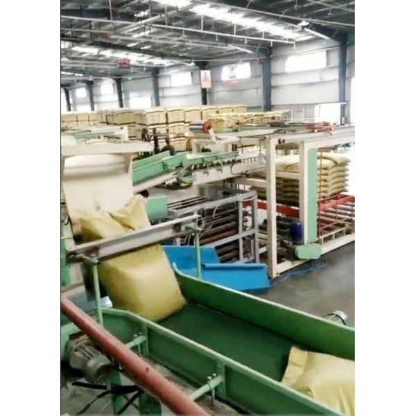 Quality Customizable and Automatic Feed Palletizer for Bagging Plant 4100mm*1600mm for sale