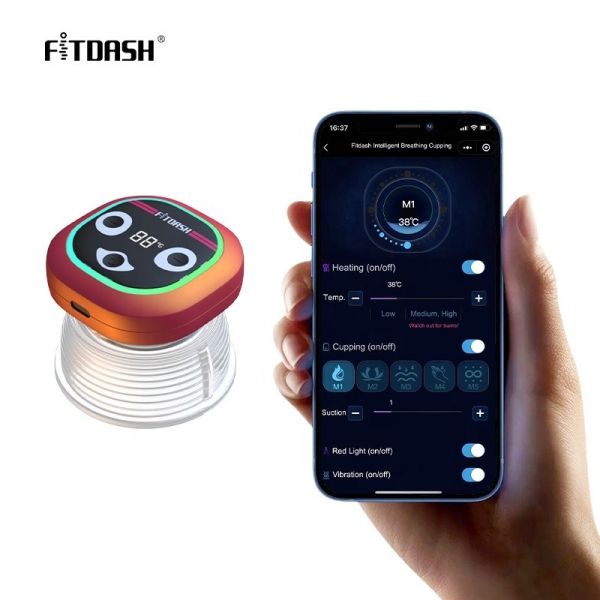 Quality Fitdash Smart Vacuum Cupping Therapy Set with Red Light Therapy and Type-C Power for sale