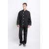Quality 240 GSM Polyester 65% Cotton 35% Long Sleeve Feed Off Arm Black Chef Coat for sale