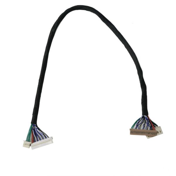 Quality Pitch LVDS Cable Assembly For LCD HD Display OD0.6mm DF14 20S 1.25mm for sale