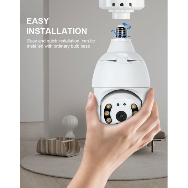Quality 3MP Cctv Bulb Camera 360 Panoramic Tuya Smart CCTV Video Surveillance for sale