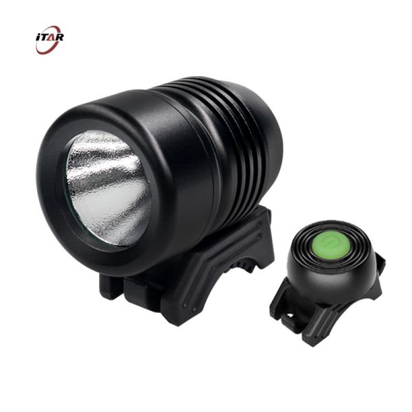 Quality Round Black 2100 Lumen Front Bike Light Long Range Portable for sale