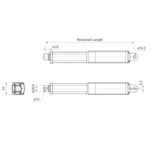 Quality Small DC Industrial Electric Tubular Linear Actuator IP69K 4500N for sale
