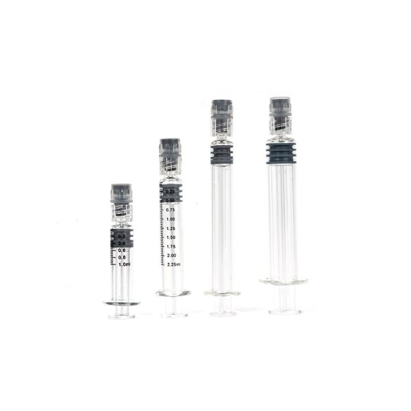 Quality Luer Lock Glass Syringes with Metal or Plastic Plunger Essential Oil Syringe 0.5ml 1ml 2.25ml 3ml 5ml for sale