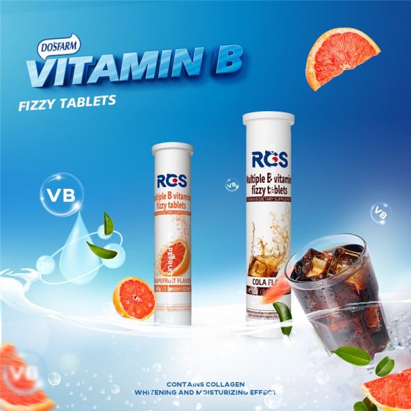 Quality Vitamin B Fizzy Tablet Cola Flavor Bubble Candy for sale