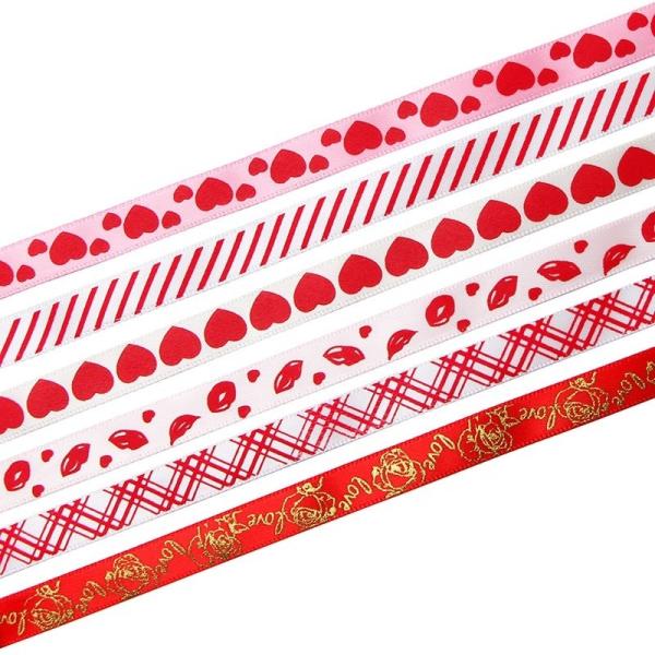 Quality Custom Gift Ribbon for Valentine's Day RIBBONS Style Single Face 9mm Printed for sale