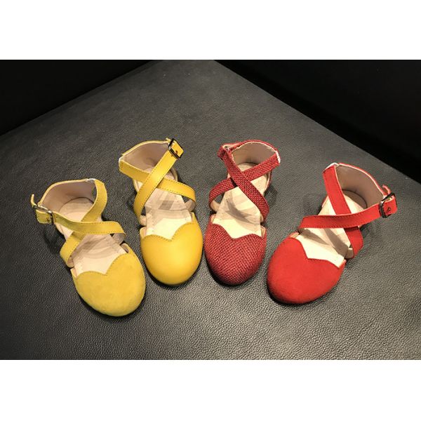 Quality Summer Little Kids Ankle Strap Ballet Flats for sale