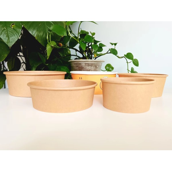Quality 5.000kg Disposable Round Rectangular Kraft Paper Bowl Soup Salad Bowl Initial Payment for sale