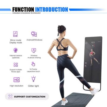 Quality Customized Interactive Exercise Mirror , Full Body Gym Mirror With LCD Screen for sale