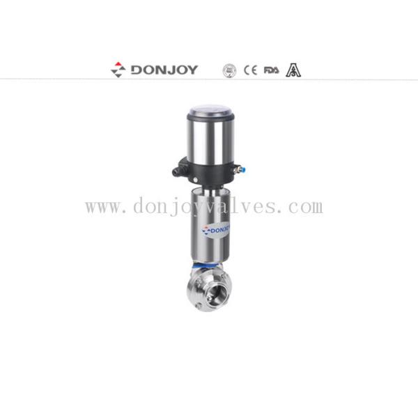Quality Sanitary pneumatic threaded butterfly valves, Stainless Steel acutator valves for sale