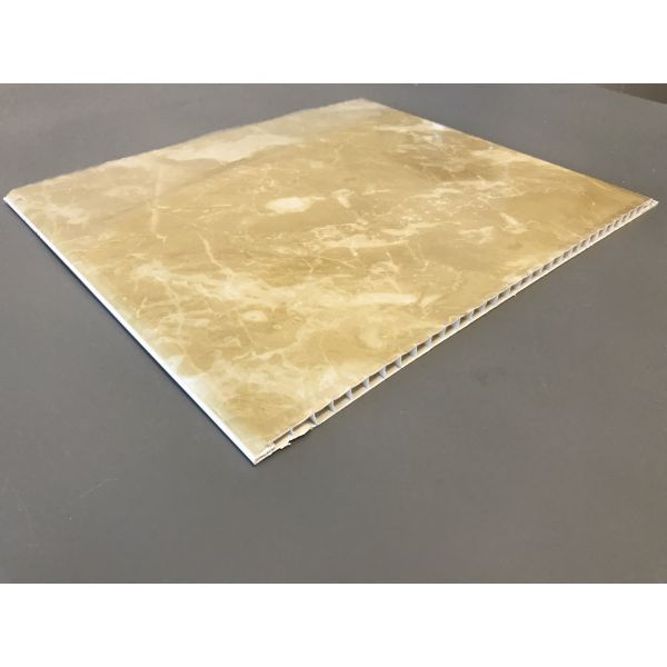 Quality Durable Decorative PVC Garage Wall Panels Yellow Marble Color 25cm Width for sale