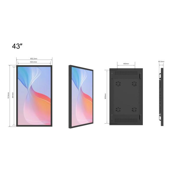 Quality 43'' Outdoor LCD Display IP65-Rated Water Proof Full Outdoor Display 4000 Nits Slim Robust Design for sale
