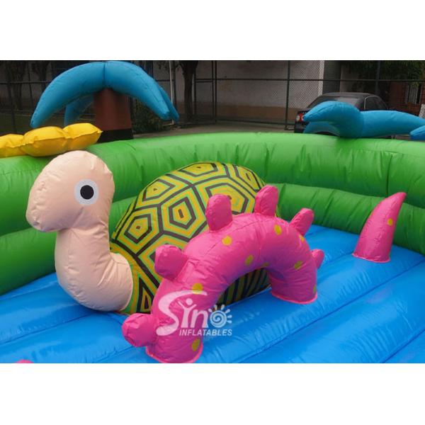 Quality Toddlers Garden Inflatable Games With Horse And Turtle , Green / Blue / Pink for sale