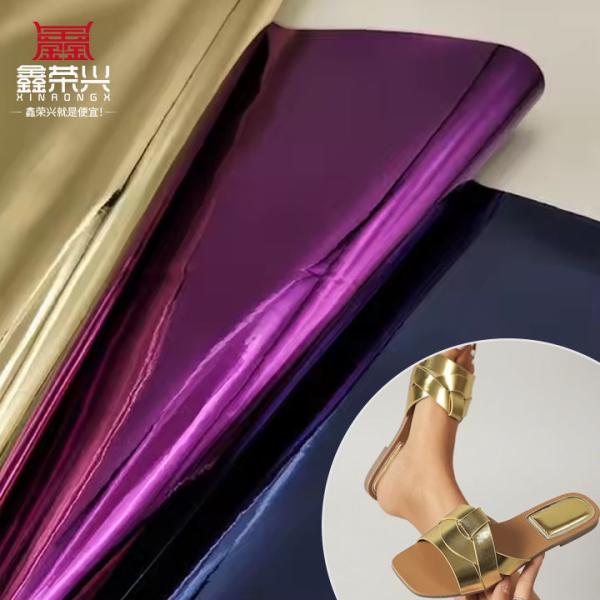 Quality High Quality Synthetic Faux Shoes Handbag Notebook Leather Pu Rainbow Holographi for sale