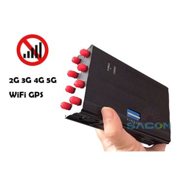 Quality 2G 3G 4G WiFi 8 Antennas 20m Mobile Phone Blocker Jammer for sale
