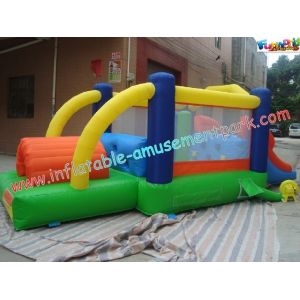 Quality Commercial Grade PVC Tarpaulin Inflatable Bounce House Blower With Slide for sale