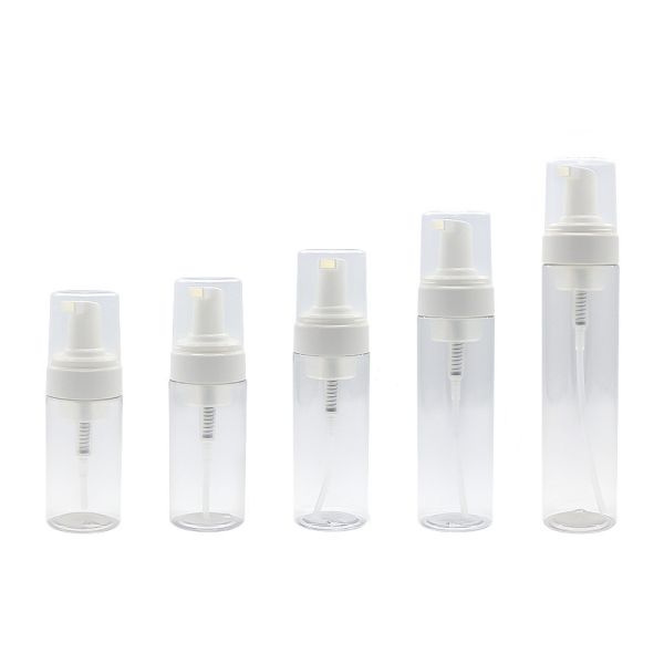 Quality Matt Foam 100ml Cosmetic Bottle Gold Cap Luxury Skincare Pump Bottle for sale