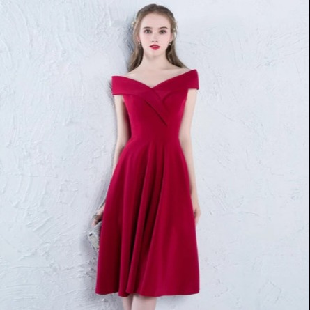 Quality 100% Pure Tencel Cotton Fabric 210gsm Red Lyocell Midi Dress for sale