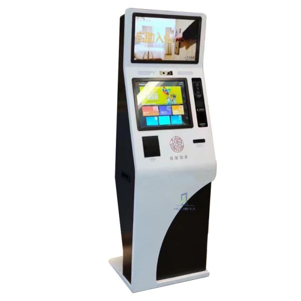 Quality FCC Dual Screen Self Service Bill Payment Kiosk With QR Scanner for sale