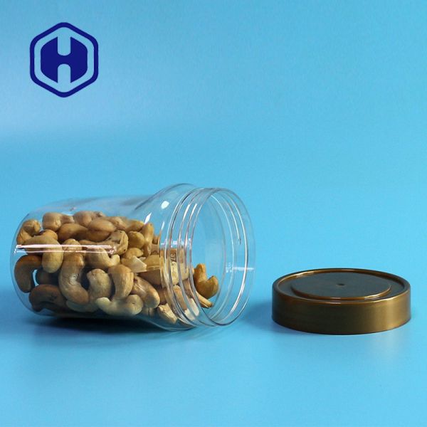Quality 13.8oz Screw Lid 410ml Leak Proof Plastic Jar Food Safe Packaging Oval Shape for sale