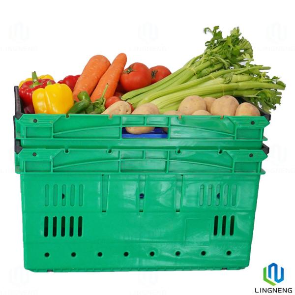 Quality 48L Nestable Plastic Crates , Stackable Plastic Harvest Crates for sale