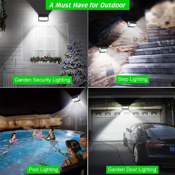 Quality 8W 288pcs LED Outdoor Super Bright Led Wall Mounted Solar Motion Sensor Light for sale