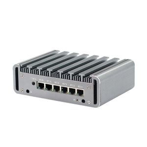 Quality Fanless Mini Firewall PC Celeron Dual Core 3865U 6 Gigabit LAN Support PFsense for sale