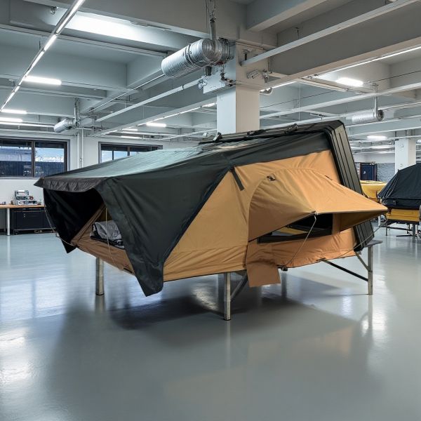 Quality Side Opening Clamshell Aluminum Hard Shell Roof Top Tent for 3-4 Person with 320g Polyester Cotton Canvas and 210x160x110 CM Open Size for sale
