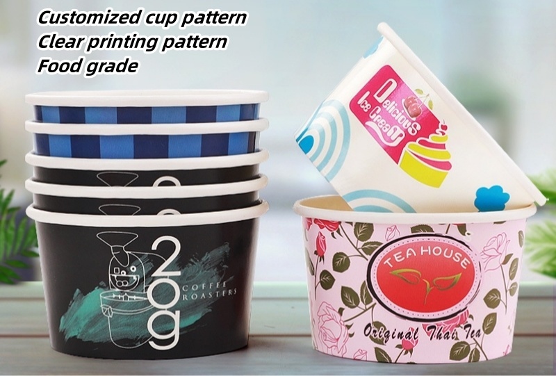 Flexo Printing Paper Bowl Custom Safe Quality Paper Wall Ice Cream