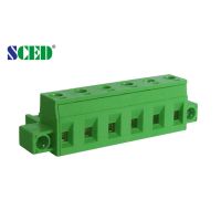 China Pitch 7.62mm Pluggable Terminal Block Brass Green Female Parts With Flange factory