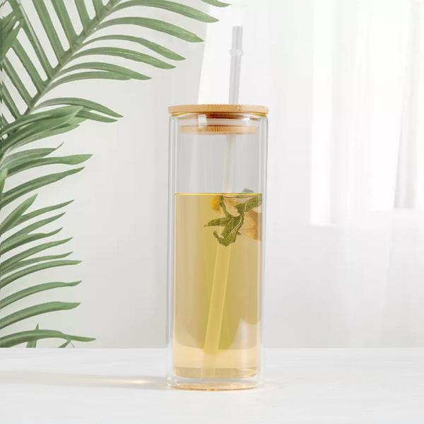 Quality Lightweight Colored Borosilicate Glass Smoothie Tumbler With Straw 18 Oz Glass for sale